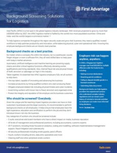 Background Screening Solutions for Logistics – First Advantage APAC