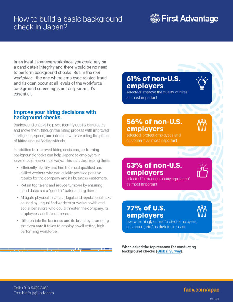 How to build a basic background check in Japan? – First Advantage APAC