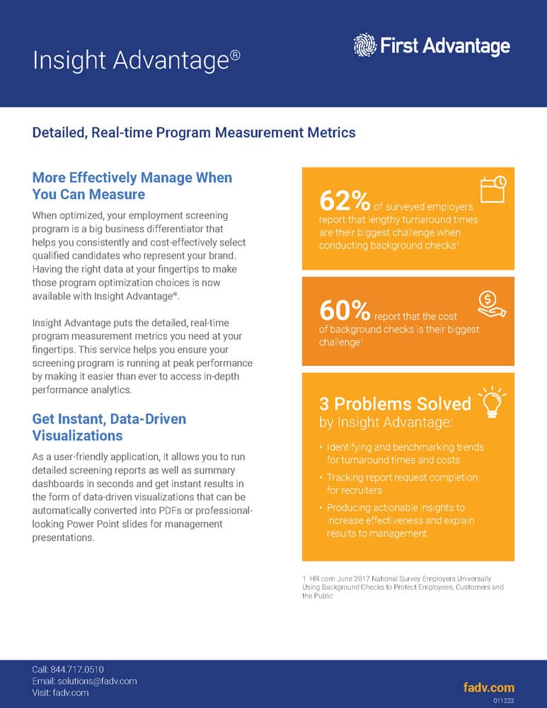 Insight Advantage®: Real-time Program Measurement Metrics | First Advantage