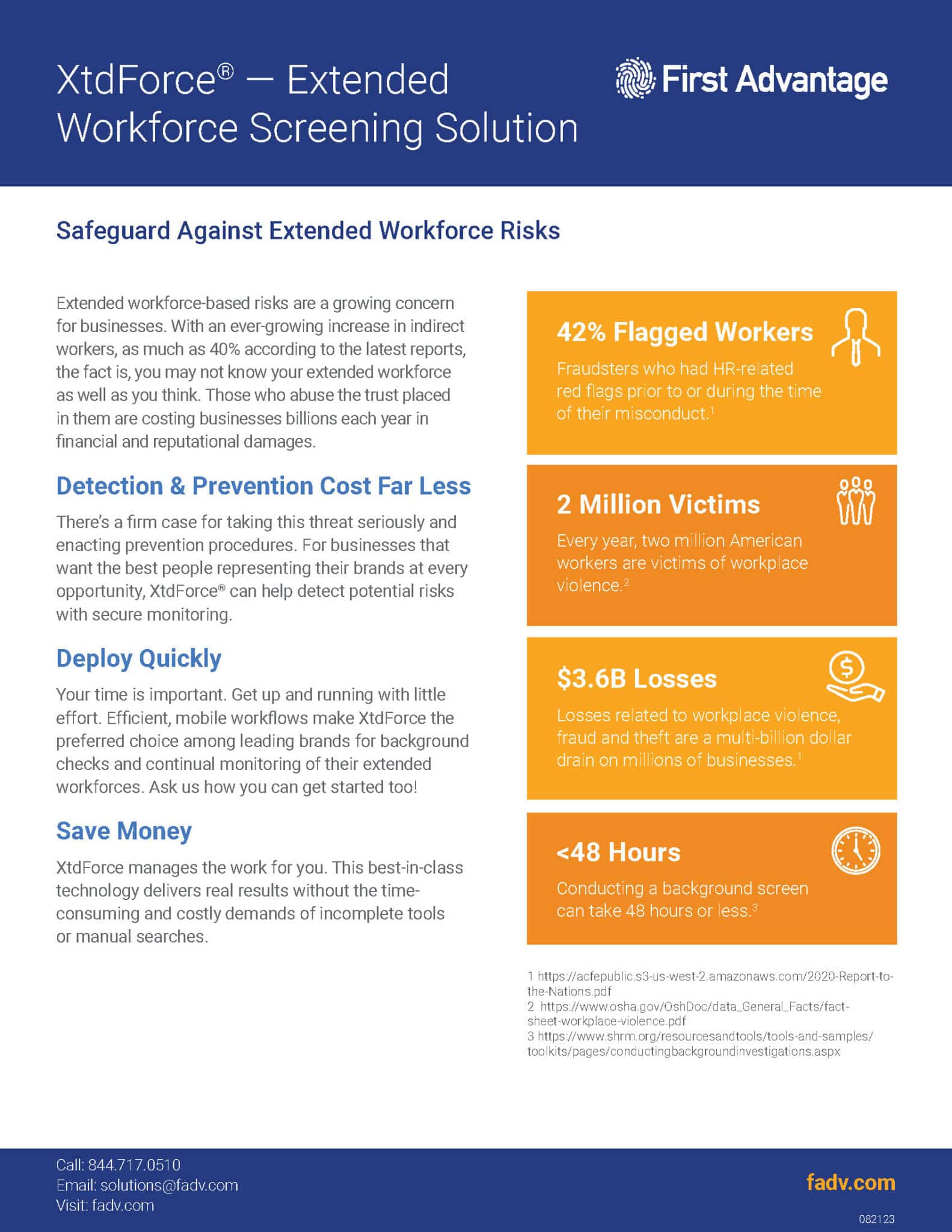 XtdForce™ Extended Workforce Screening Solution Data Sheet | First ...